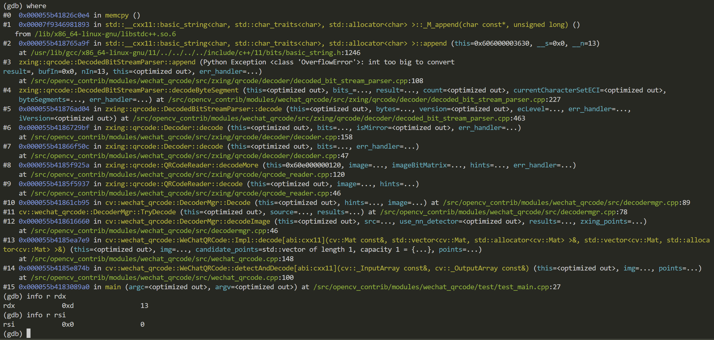 wechat qrcode bug fuzzing